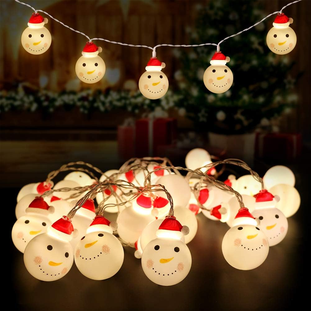 Amazon.com : Christmas Snowman String Lights, 15ft 30 LEDs String ...