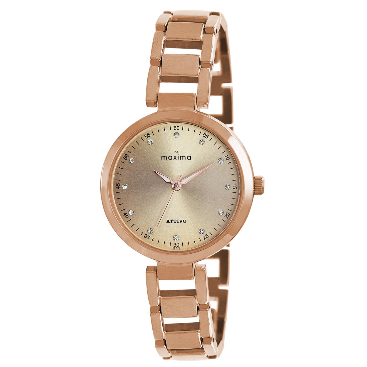 Buy Maxima Brass Attivo Collection Analogue Watch For Women 55770Bmlr ...