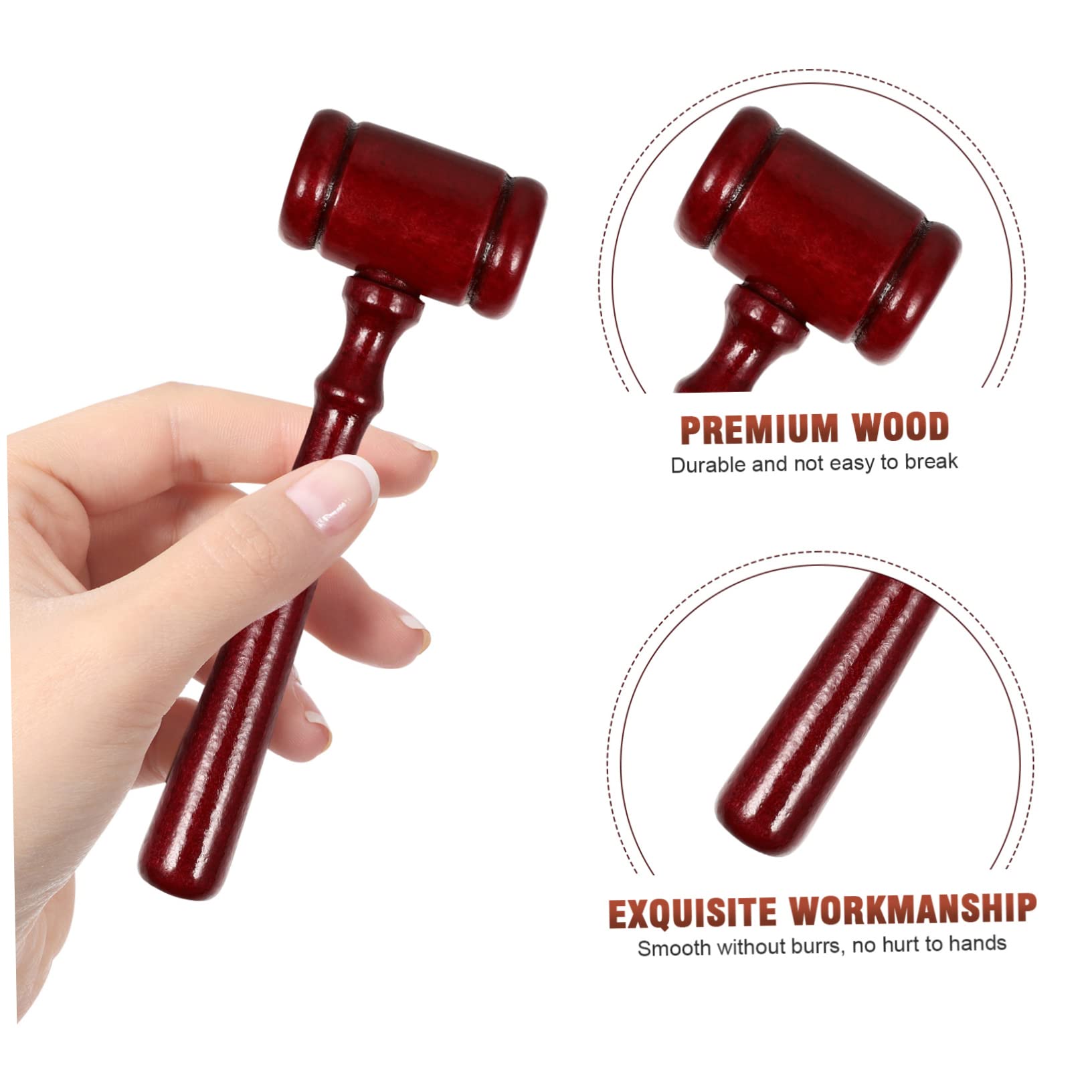Snapklik.com : 12 Pcs Judge Hammer Wooden Hammer Toy Wooden Hammer Prop ...
