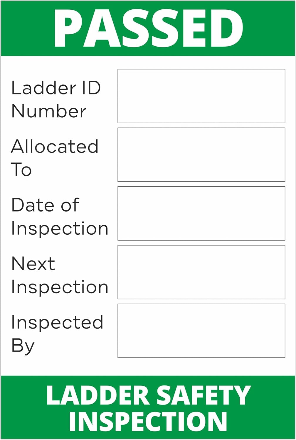 Passed Ladder Safety Inspection Self Adhesive Vinyl Stickers Health and ...