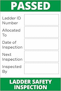 Landing Designs Passed Ladder Safety Inspection Self Adhesive Vinyl ...