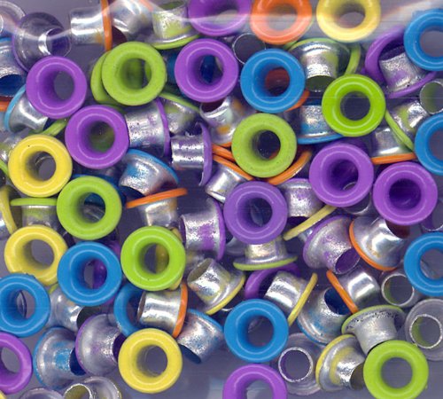 EyeLets Etc 1/8 Inch Round Top Painted Eyelets Groovy Color Assortment ...