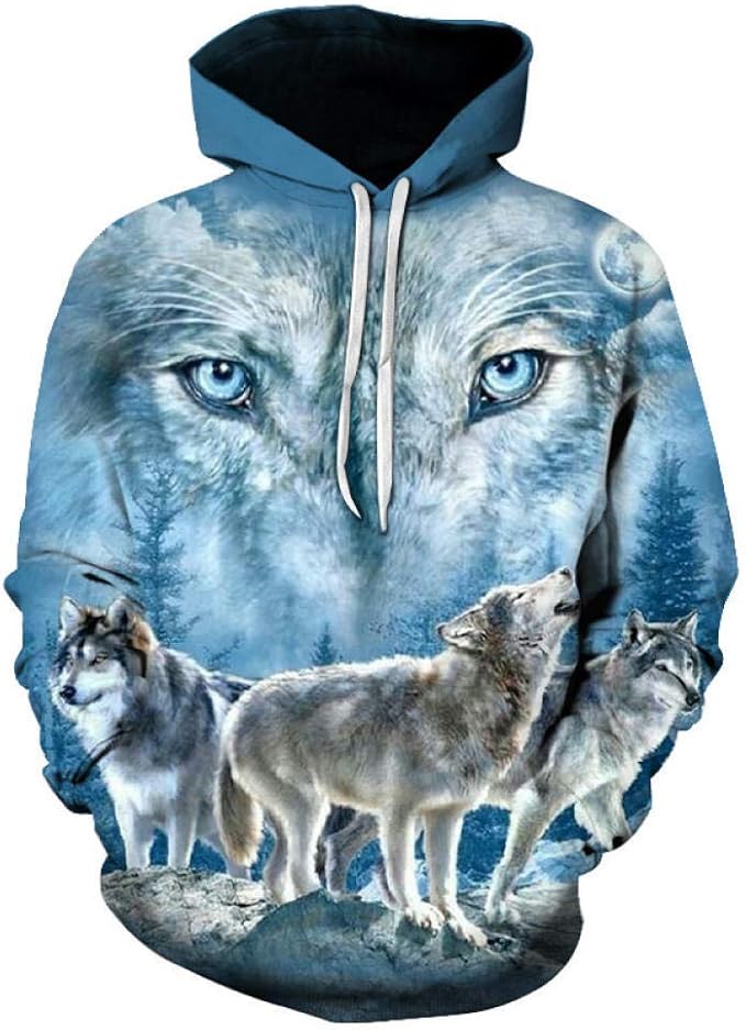 3D Printing Werewolf Hoodie Sweatshirt Loose Street Clothing Fun ...