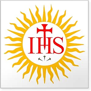 Amazon.co.jp: CafePress IHS Jesuit Seal 正方形ステッカー 3インチ x バンパーステッカー Large ...