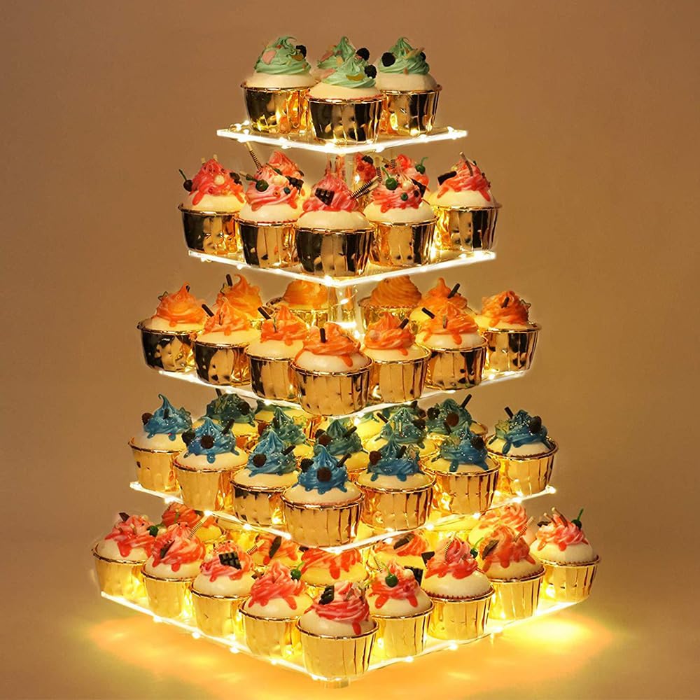 5 Niveles Base para Mesa de Postres, Base de Acrílico para Pastel Torre ...