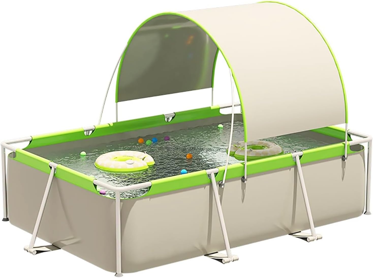 Amazon.com: Above Ground Pool Foldable Non-Inflatable Pool with Drains ...