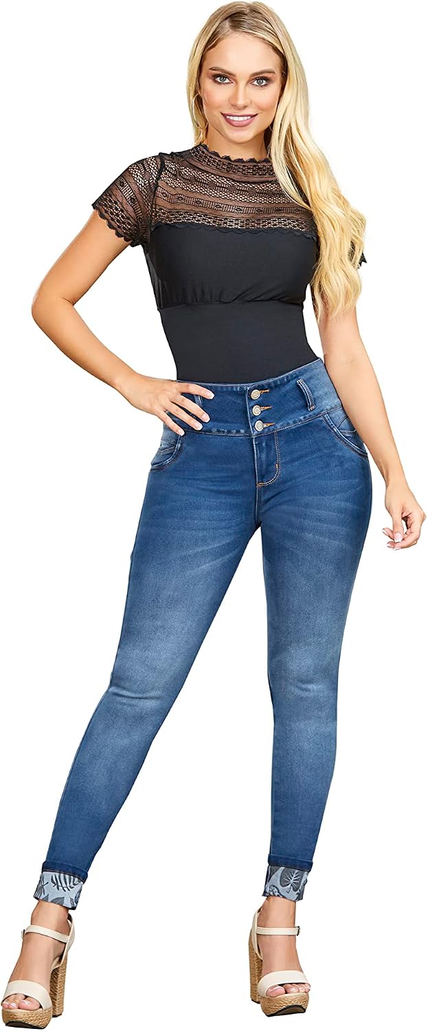 TISSINI Jean Lesly Talla 15 Azul at Amazon Women's Jeans store