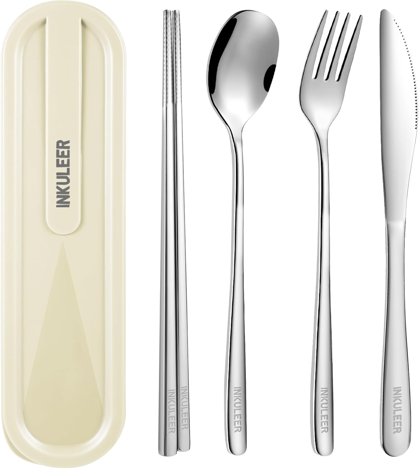 Amazon.com | INKULEERTravel cutlery set, 18/8 stainless steel cutlery ...
