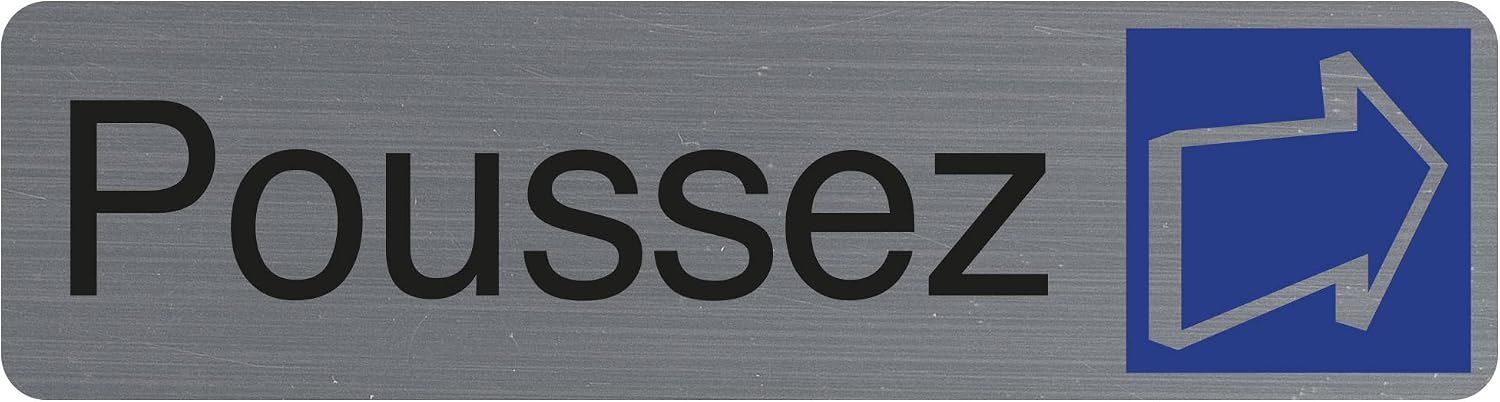 Exacompta - Réf. 67155E - 1 plaque de porte adhésive Poussez - Plaque ...