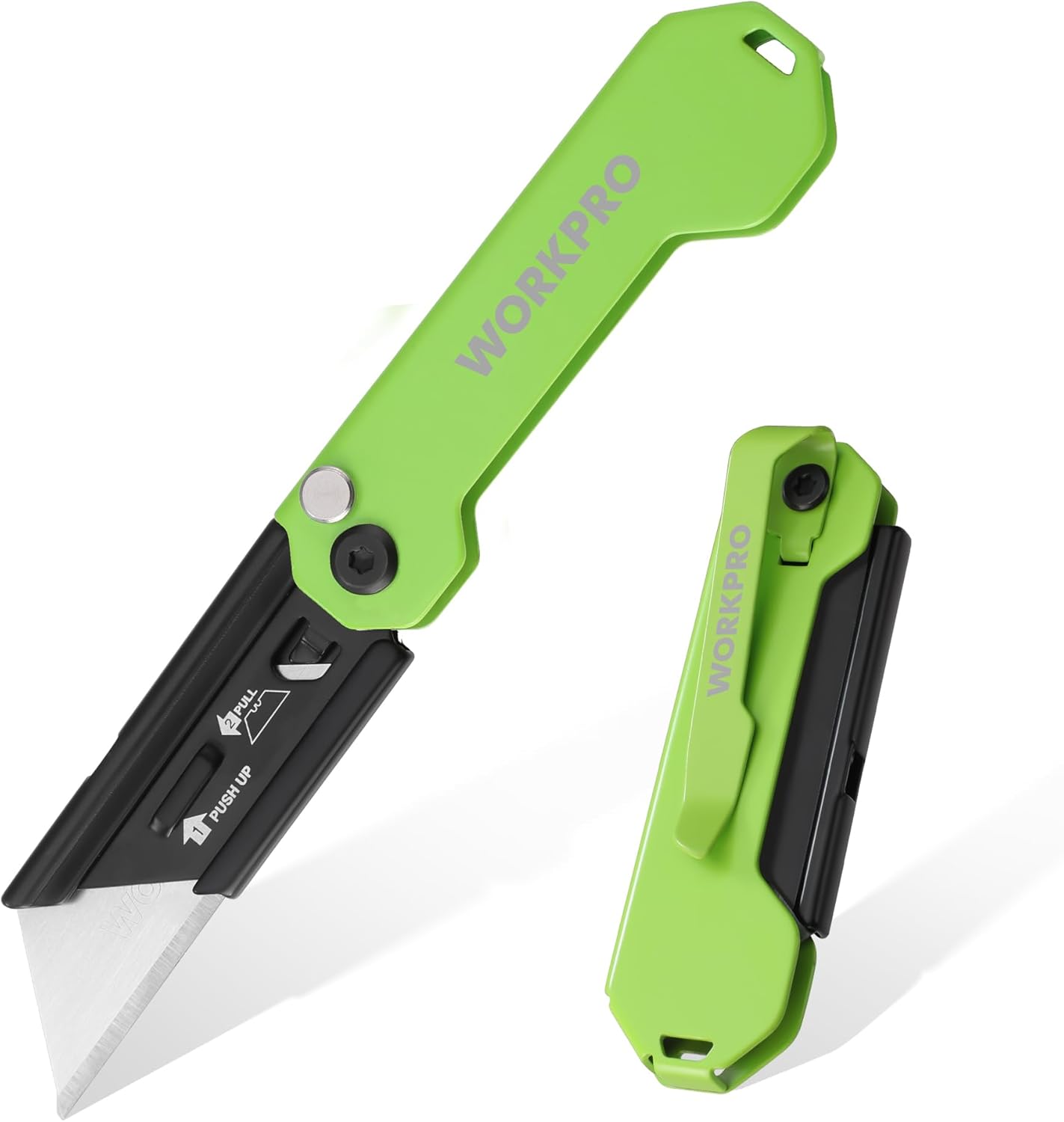 WORKPRO EDC Folding Utility Knife, Mini Box Cutter with Quick Open Axis ...