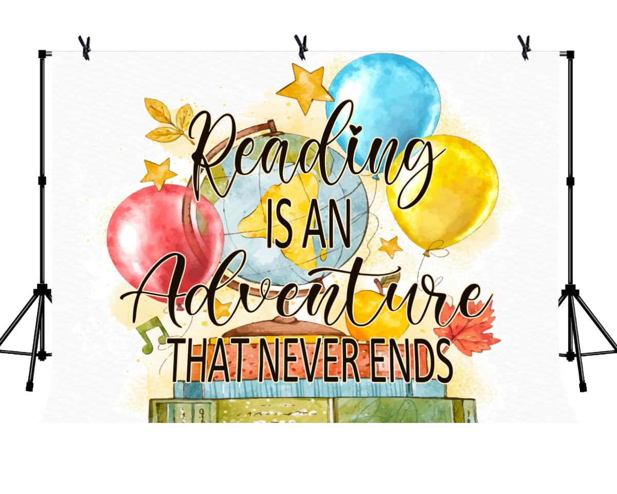 Amazon.com : LYLYCTY 7x5ft Library Backdrop, Reading is an Adventure ...
