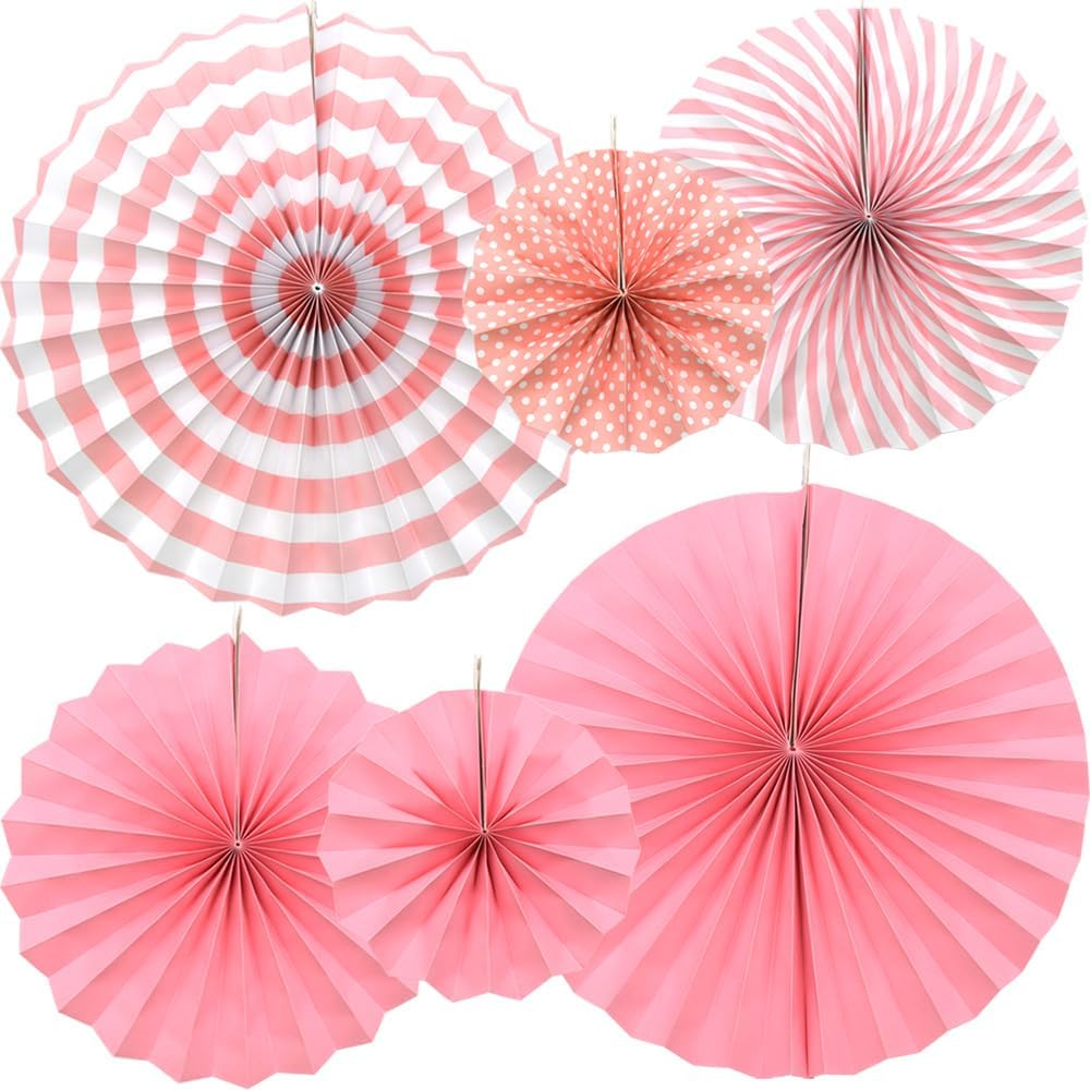 Amazon.com: GOSHUN 6 Pieces Hanging Paper Fans Paper Fans Decoration ...