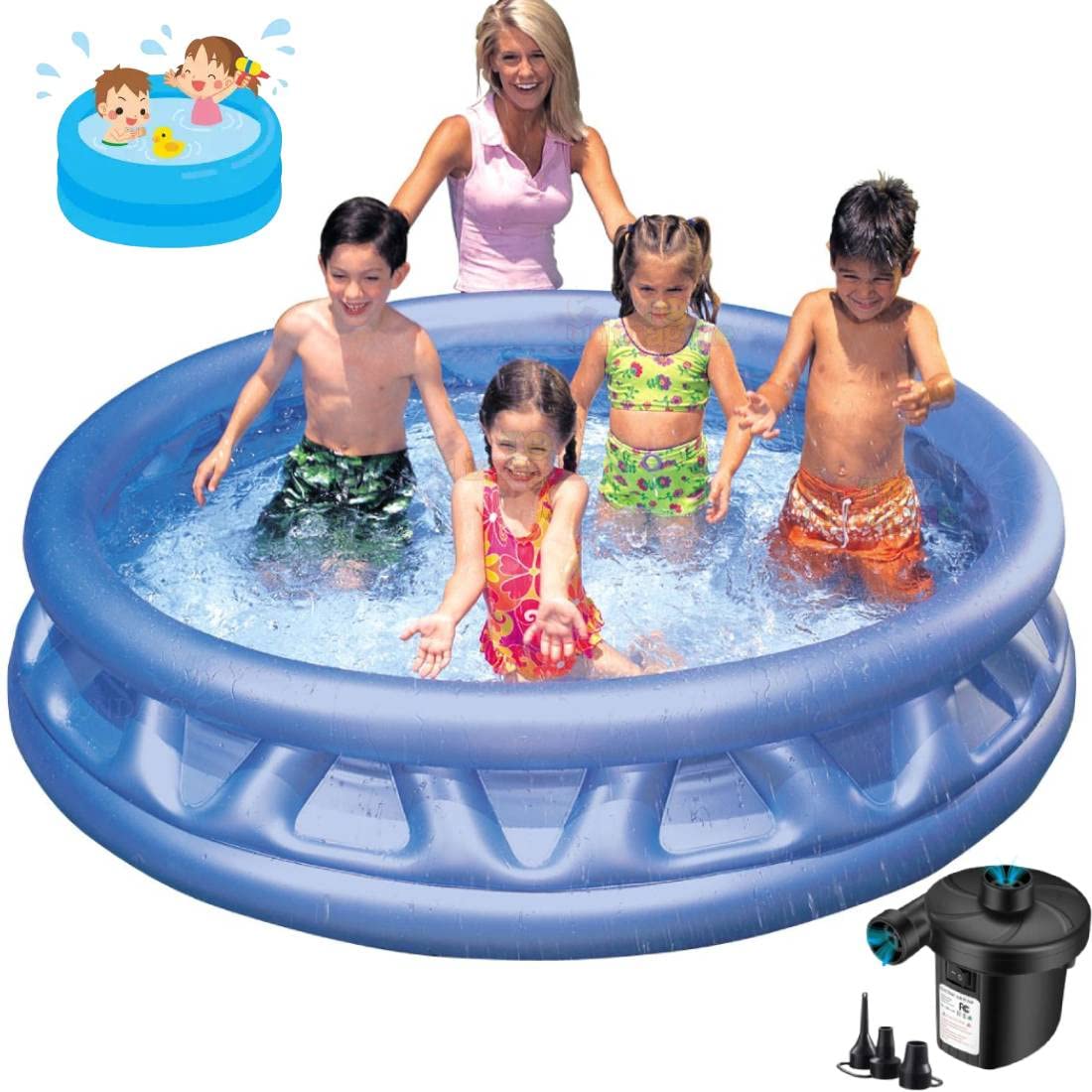 Buy Toy Imagine 6Ft Soft Side Pool Bath Tub with Double Quick Air Pump ...