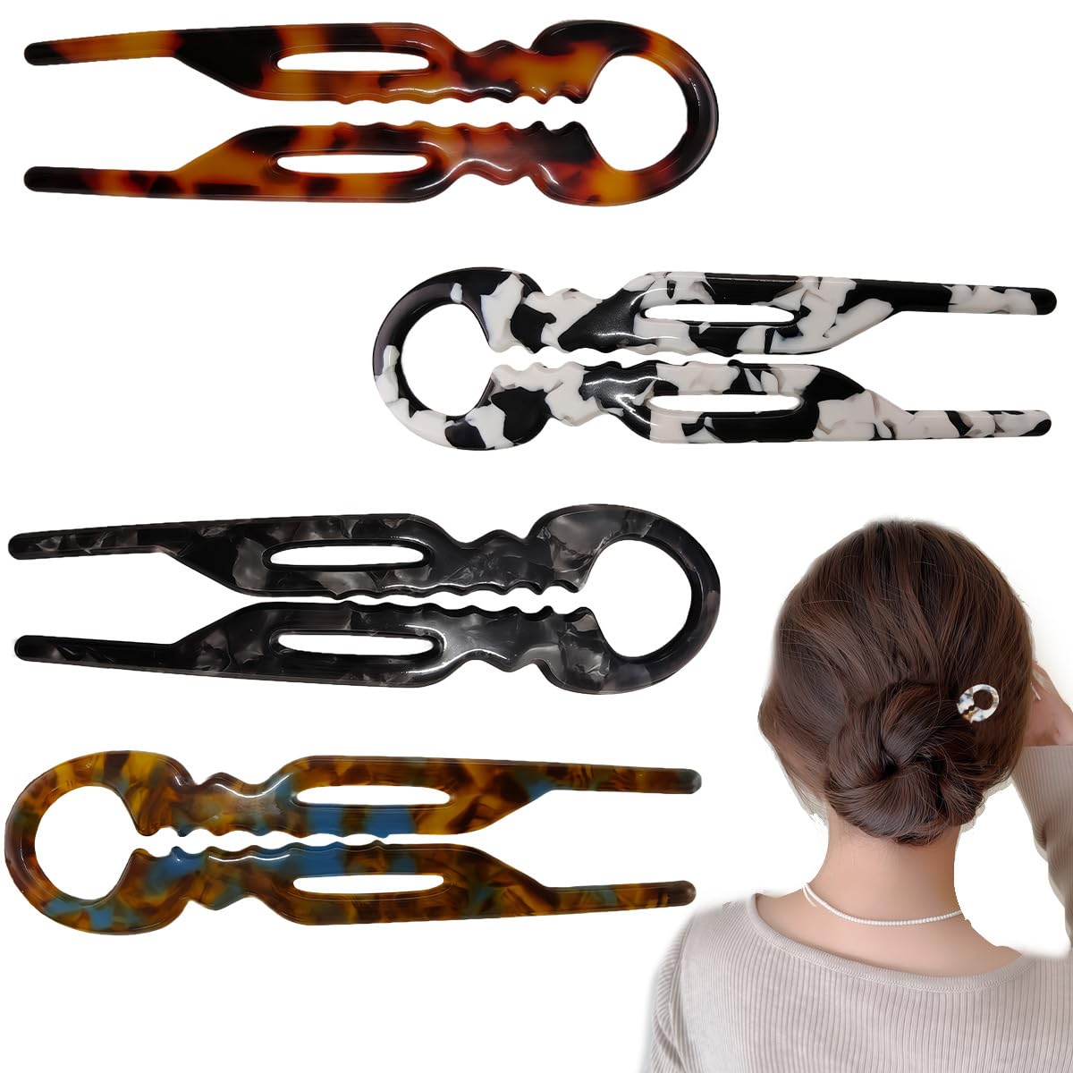 Amazon.com : 4 Pcs Prestige French Hair Pins for Women, Serrated Anti ...