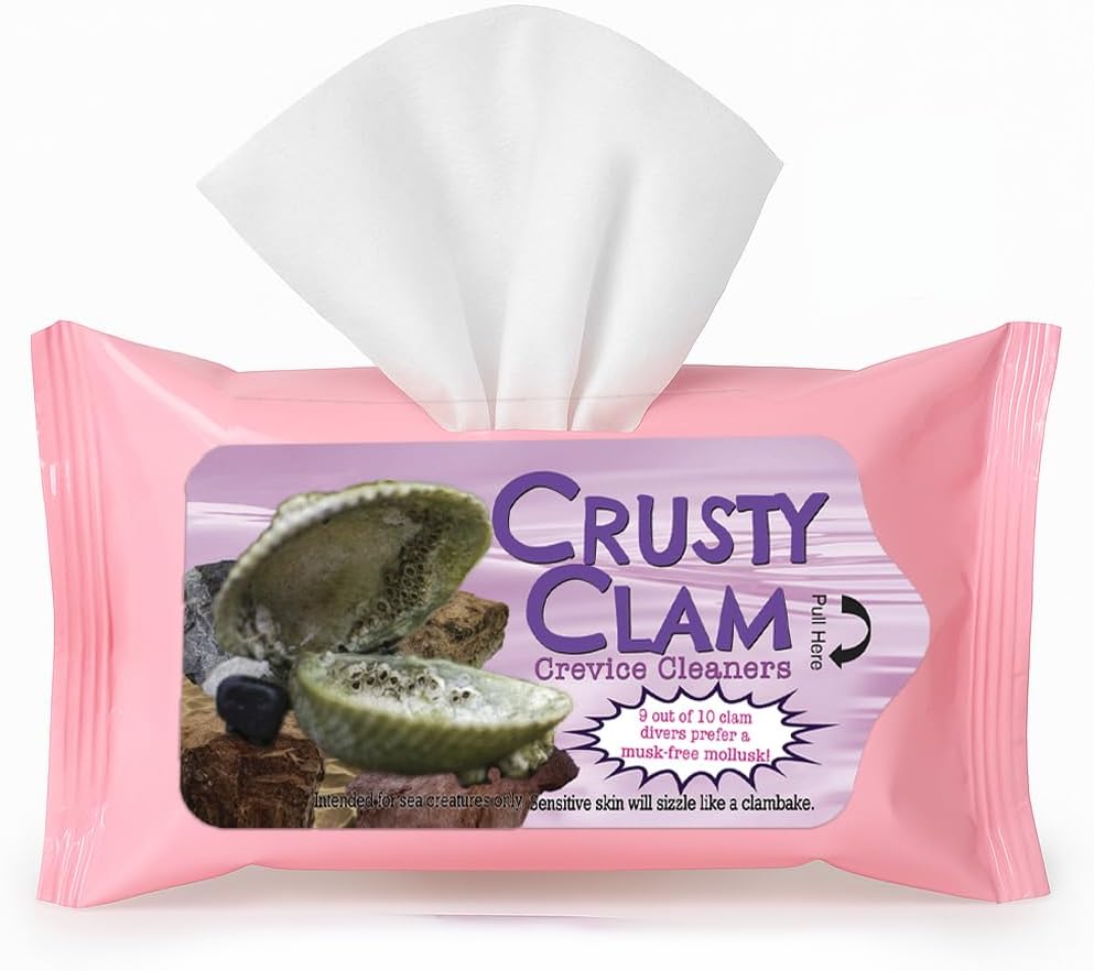 Amazon.com: Crusty Clam Wipes - Funny Moist Wipes for Women, Hilarious ...