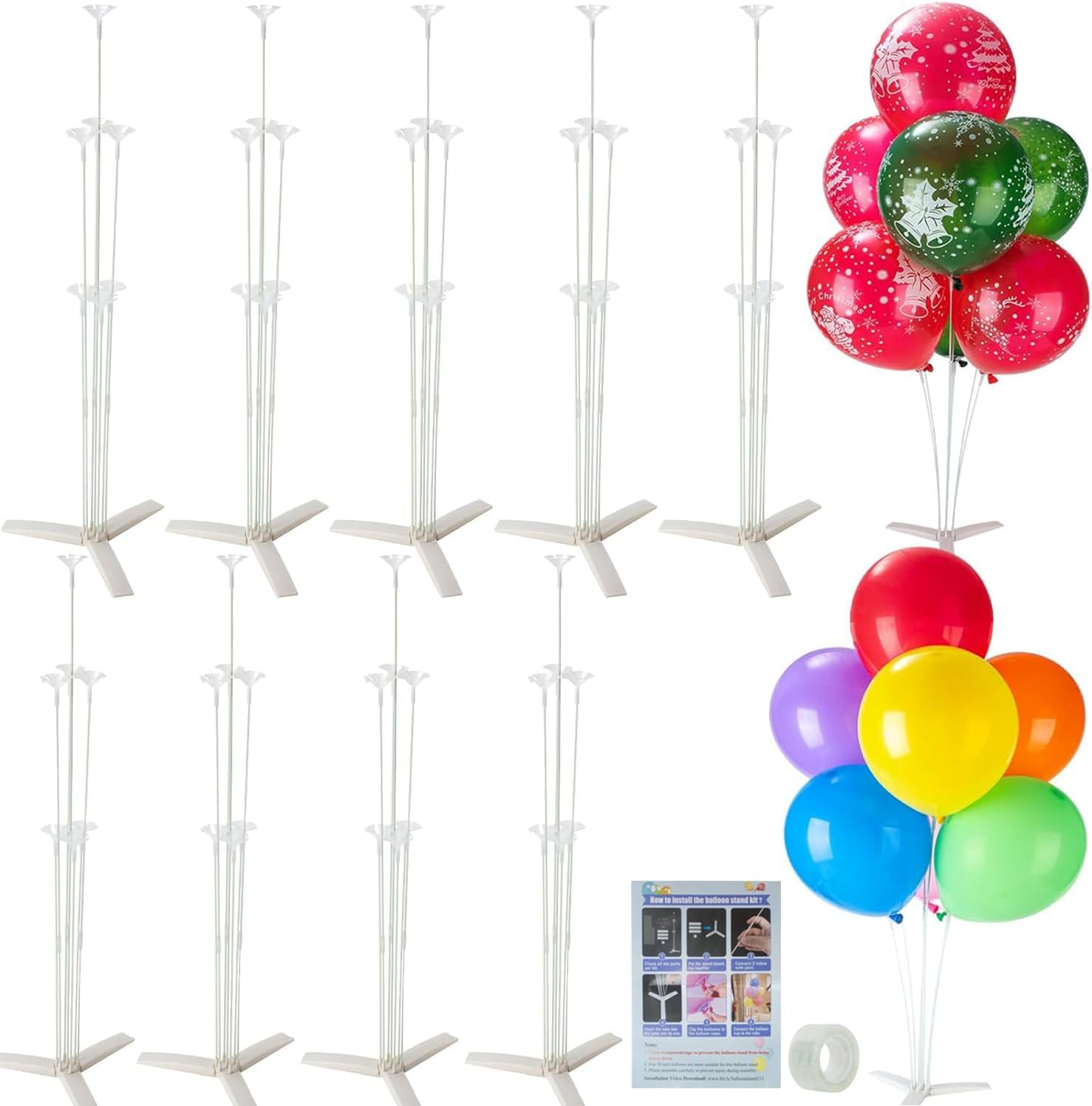 Amazon.com: 9 Sets Balloon Stand Kits, Fenxyo Balloon Sticks Holder ...