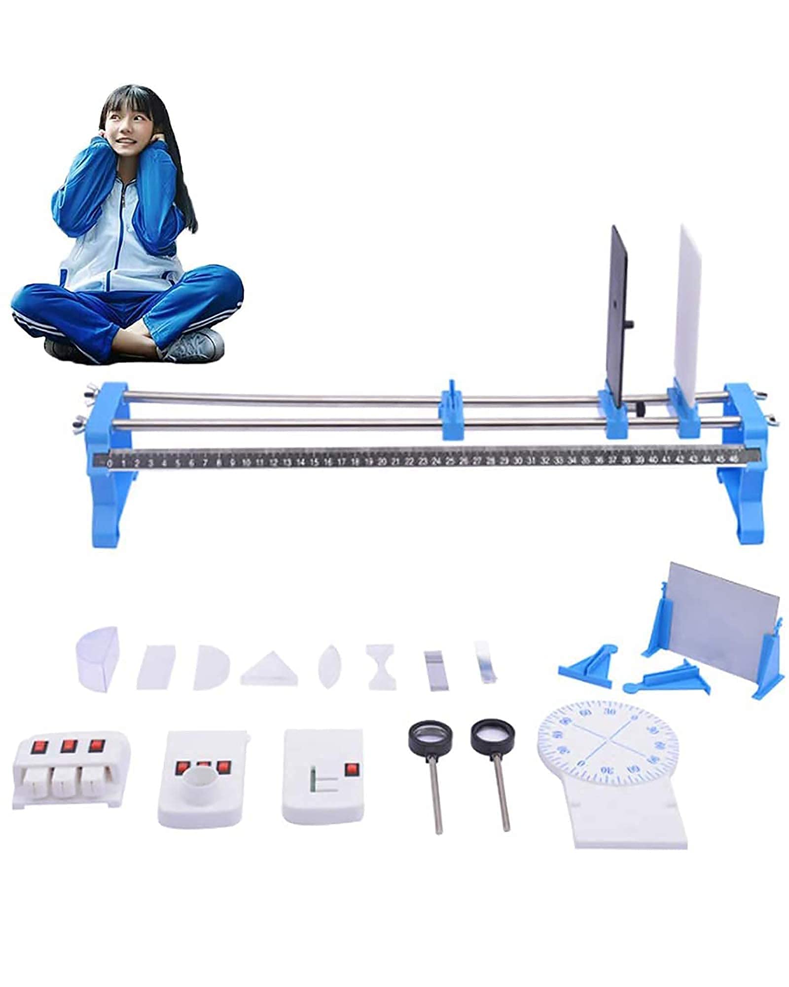 Buy Optical Bench Concave Convex Lens Physical Laboratory Optical Kit ...