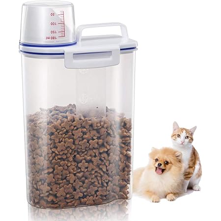 Pet Supplies : 2 Pcs Pet Food Storage Container with Pour Spout and ...