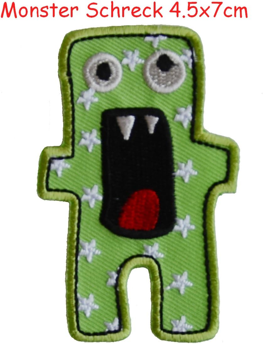 Amazon.com: 2 Iron on Patches Horror Monster 4.5x7 and Locomotive 7.5 ...