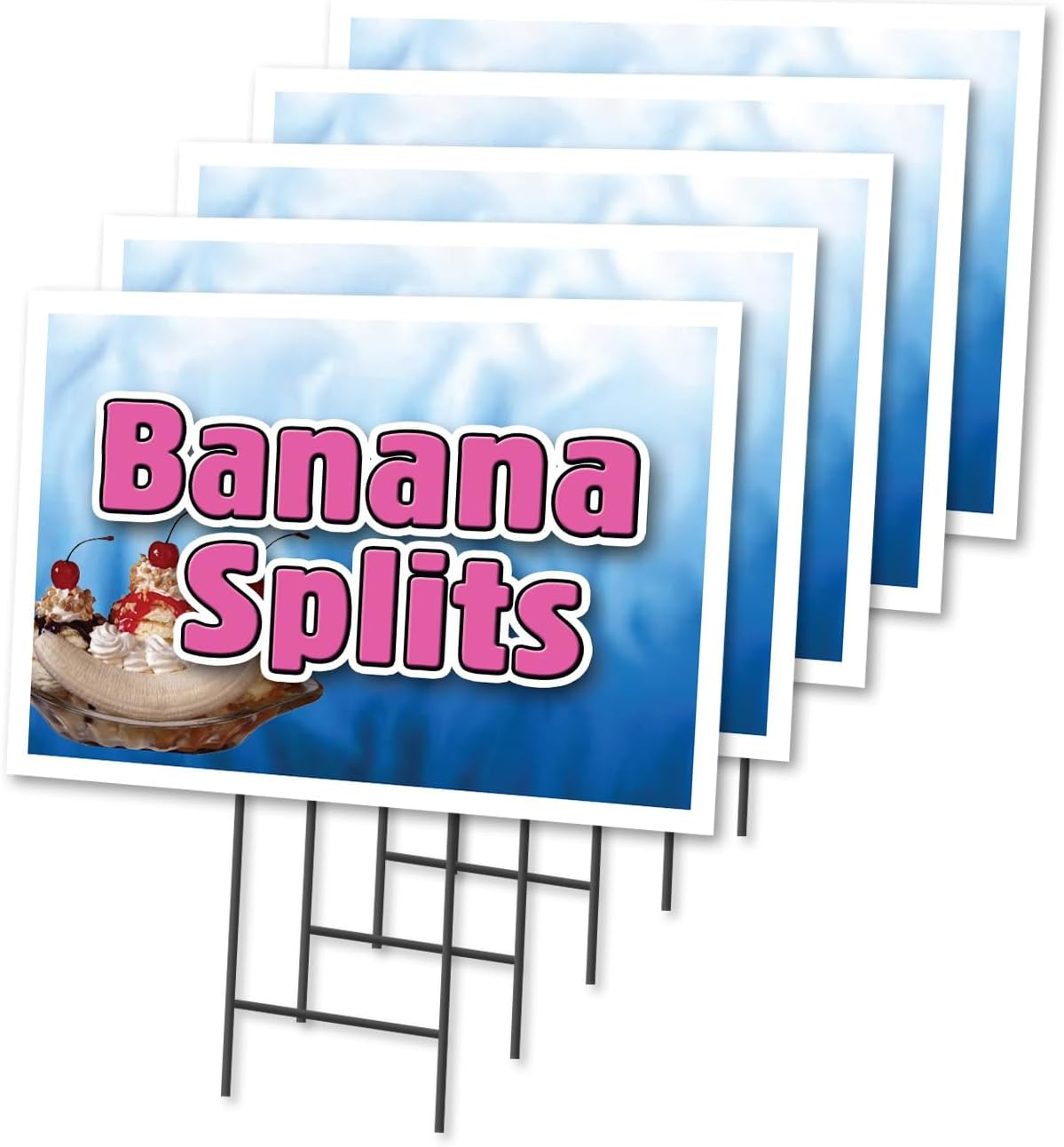 Amazon.com : Banana Splits 5 Pack of 18" x 24" Yard Sign & Stake ...