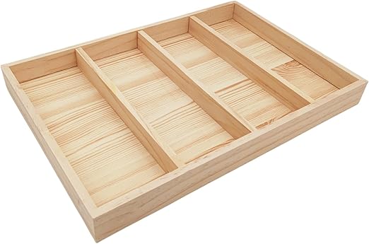 Anktily Unfinished Wooden Storage Divider Box, Showcase Display Box ...
