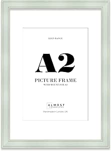 A2 Sage Green Picture Frame with A3 Mount - Shabby Chic Photo Frame ...