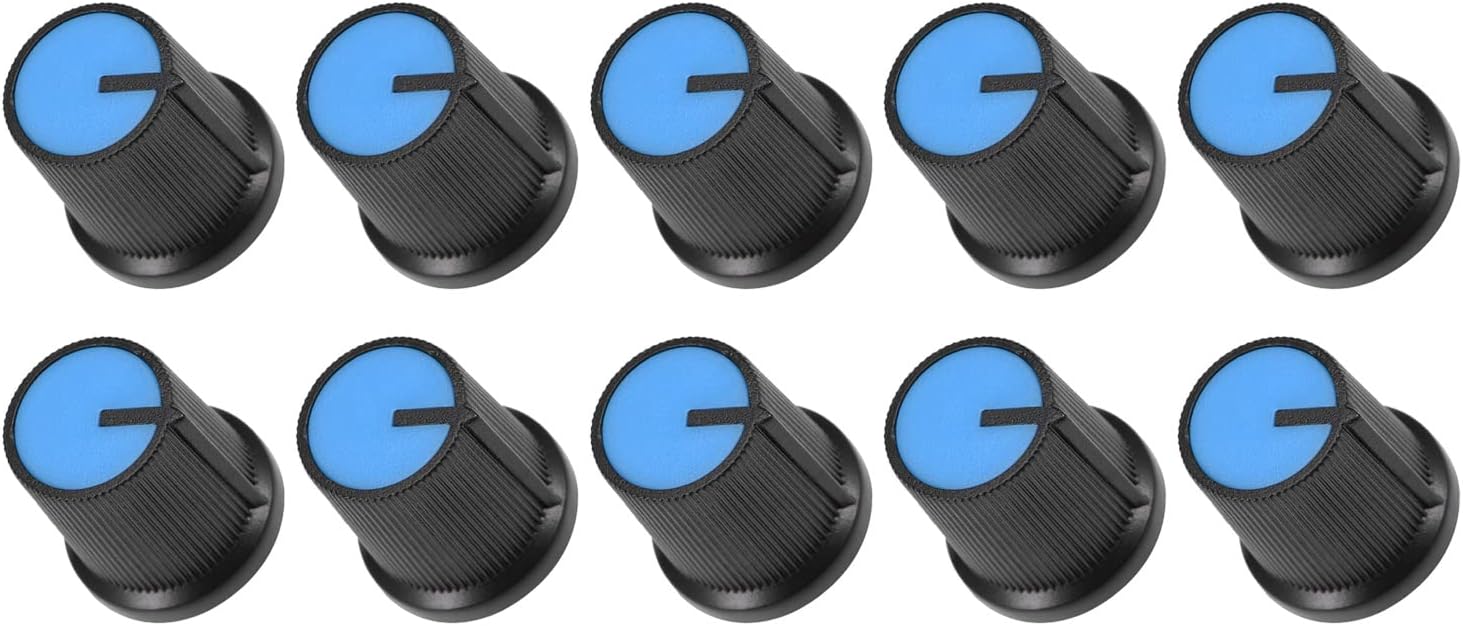 Amazon.com: Rebower Potentiometer Control Knob Knurled Shaft Hole ...