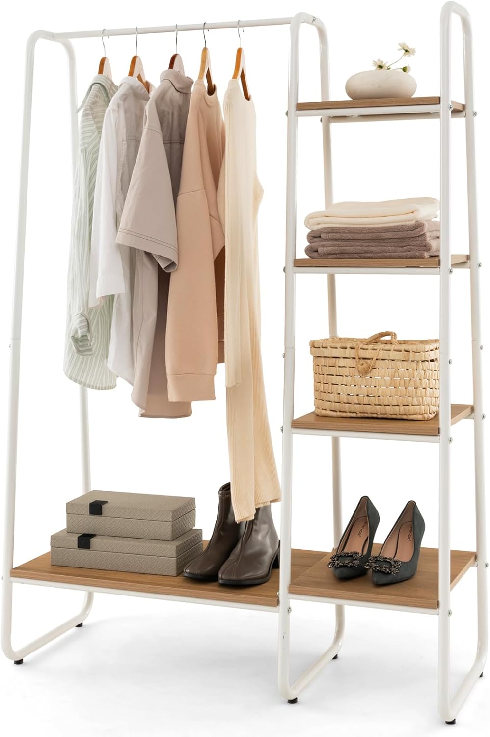 Amazon.com: Giantex Clothes Rack with Shelves, Garment Rack with 5-Tier ...