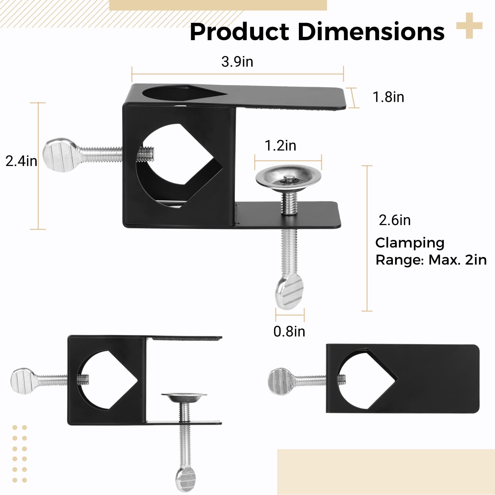Deck Tiki Torches 10-Pack Universal Deck Torch Clamps - Black Metal ...