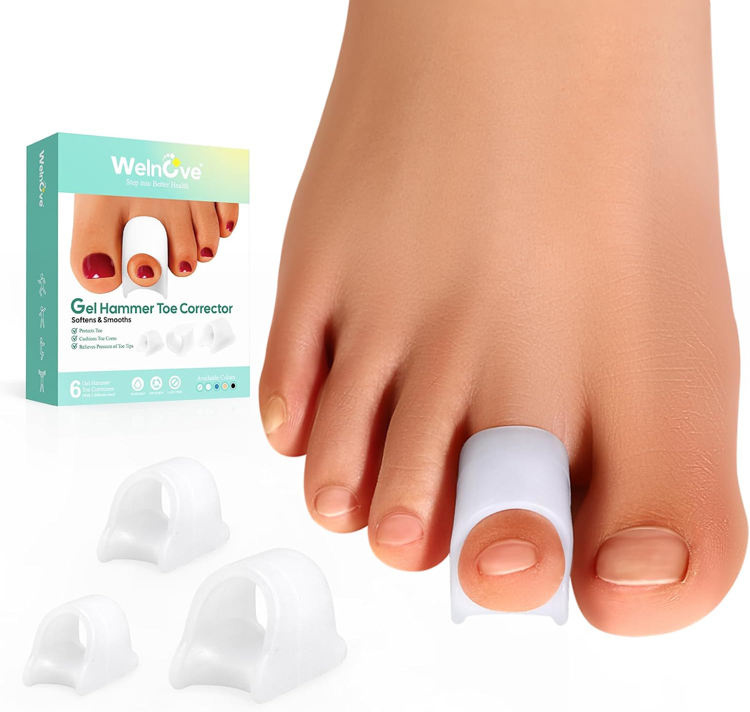 Amazon.com: Welnove Hammer Toe Corrector Straightener: Bunion Corrector ...