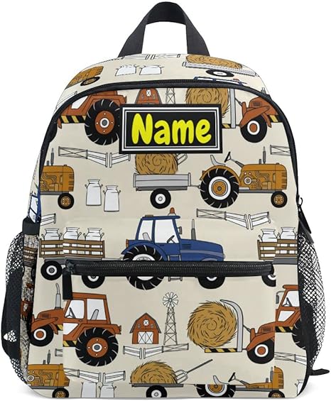 Amazon.com | Glaphy Custom Kids Backpack for Boys Girls, Tractors Cars ...
