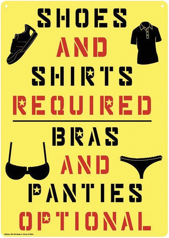 Amazon.com: Bras And Panties Optional Tin Sign : Health & Household