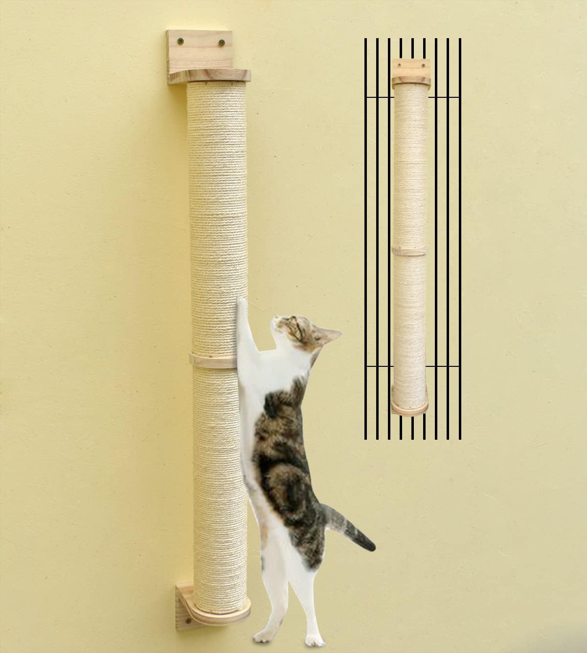 MIAOGE Wall Mounted Cat Scratcher,Cat Wall Scratching Posts and Cat ...