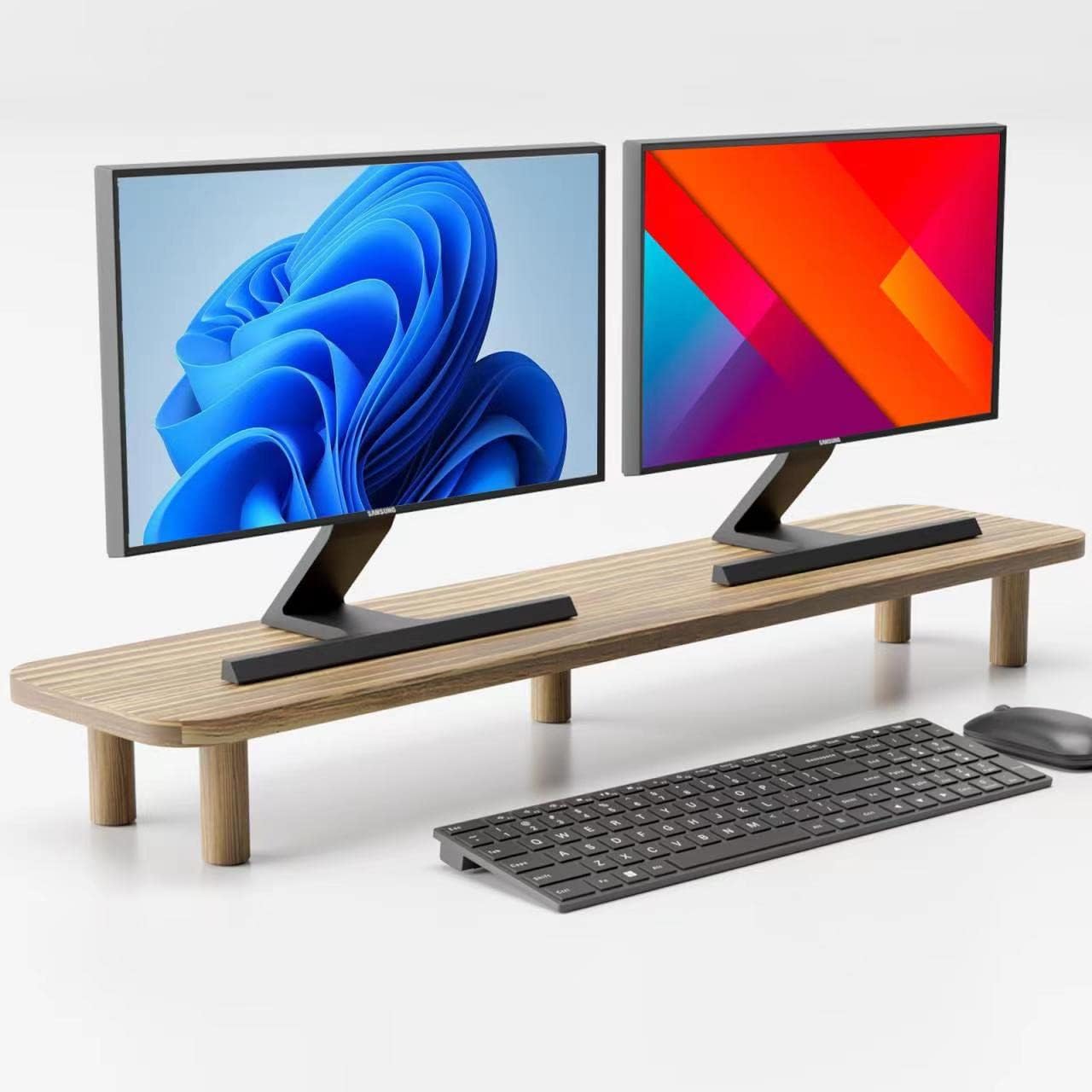 Amazon.com: V VUKITDA Large Dual Monitor Stand Riser, 42-inch Solid ...