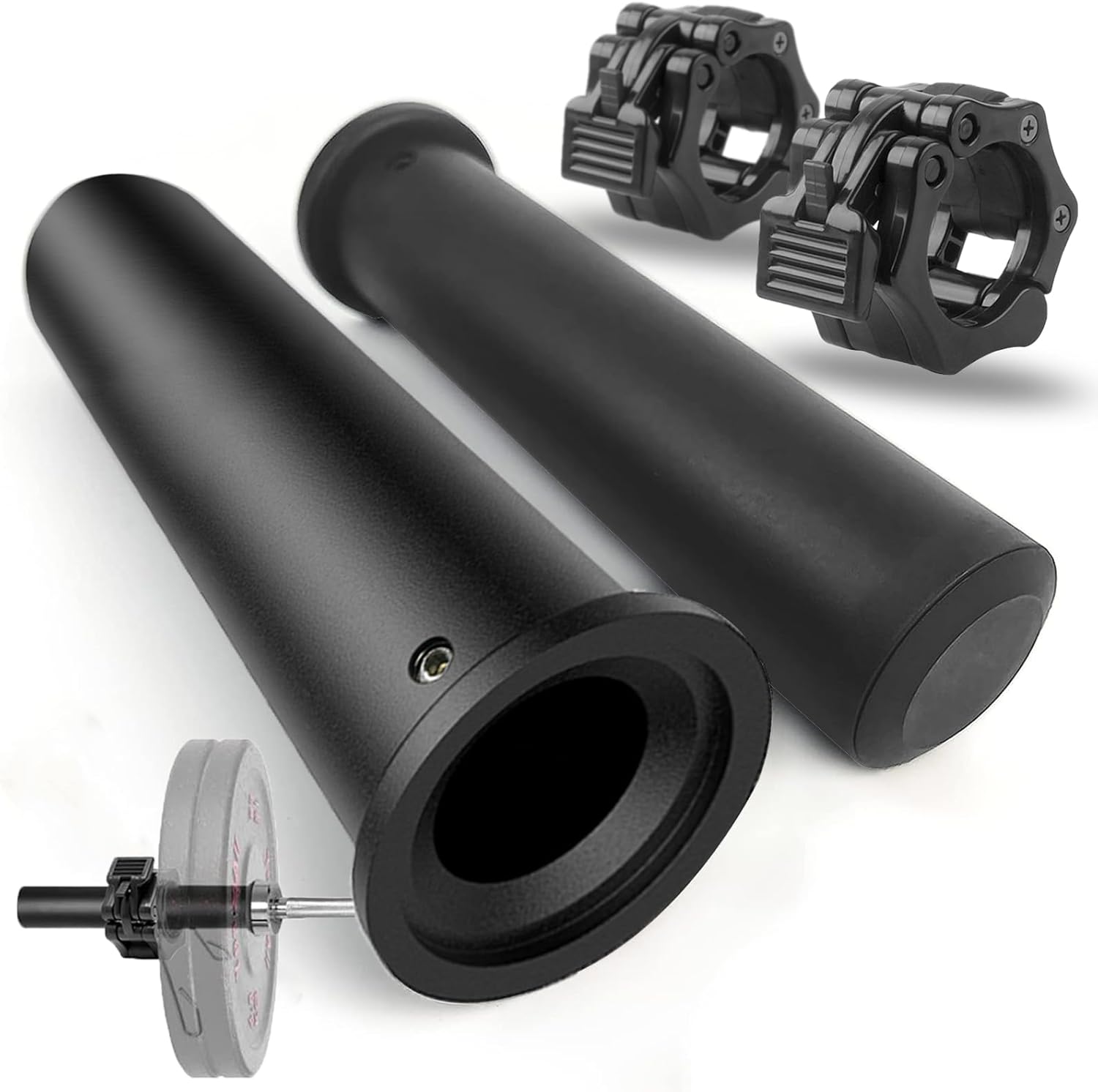 GreenBean 2PCS Olympic Adapter Sleeve 11.8" with Barbell Clamps 2 ...