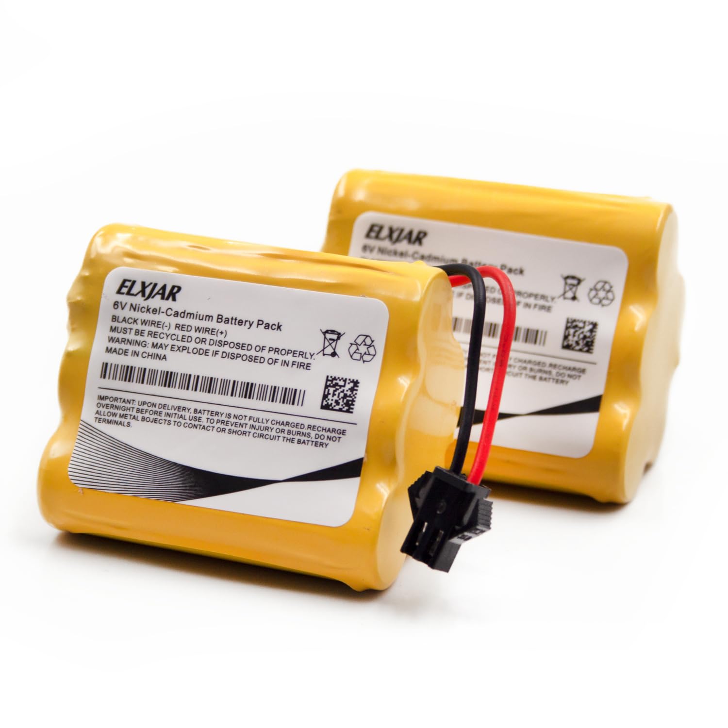 Amazon.com: (2-Pack) 6V 1000mAh Ni-Cd Rechargeable 5-Cells AA Battery ...