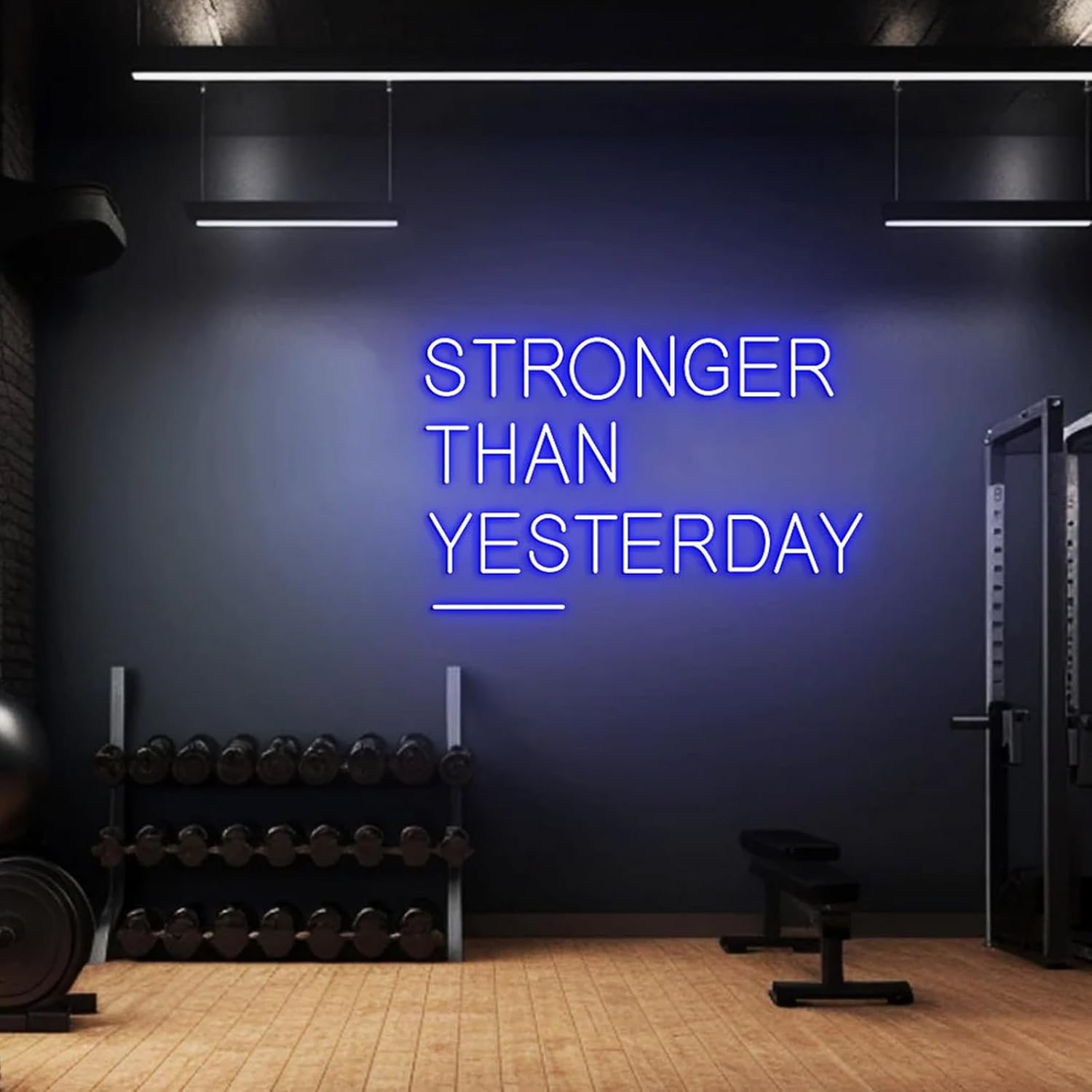 Stronger Than Yesterday Neon Sign 28 inches LED Motivational Light Up ...
