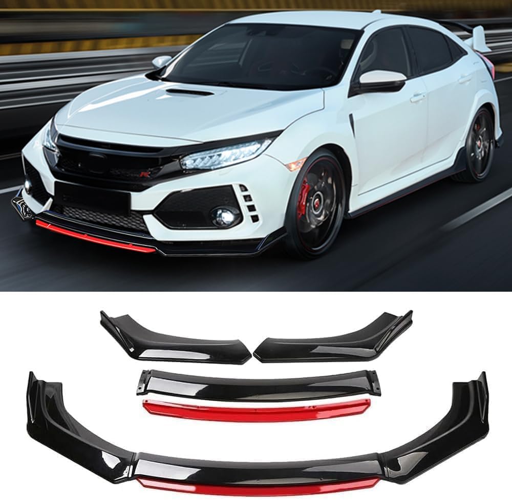 Amazon.com: DREAMIZER Car Universal Front Bumper Lip 4pcs Body Kit Chin ...