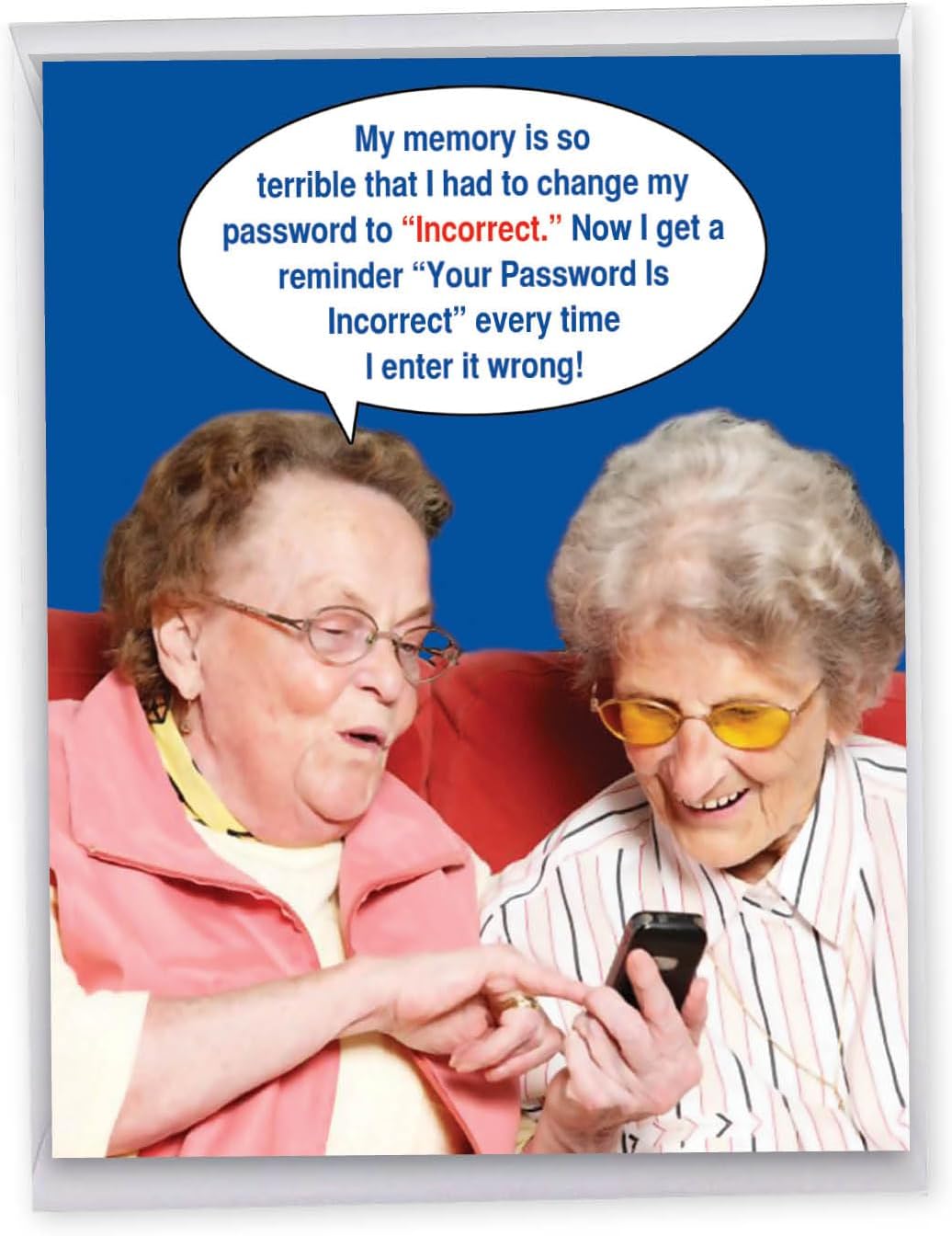J9912 Jumbo Funny Birthday Card: Incorrect Password with Envelope ...