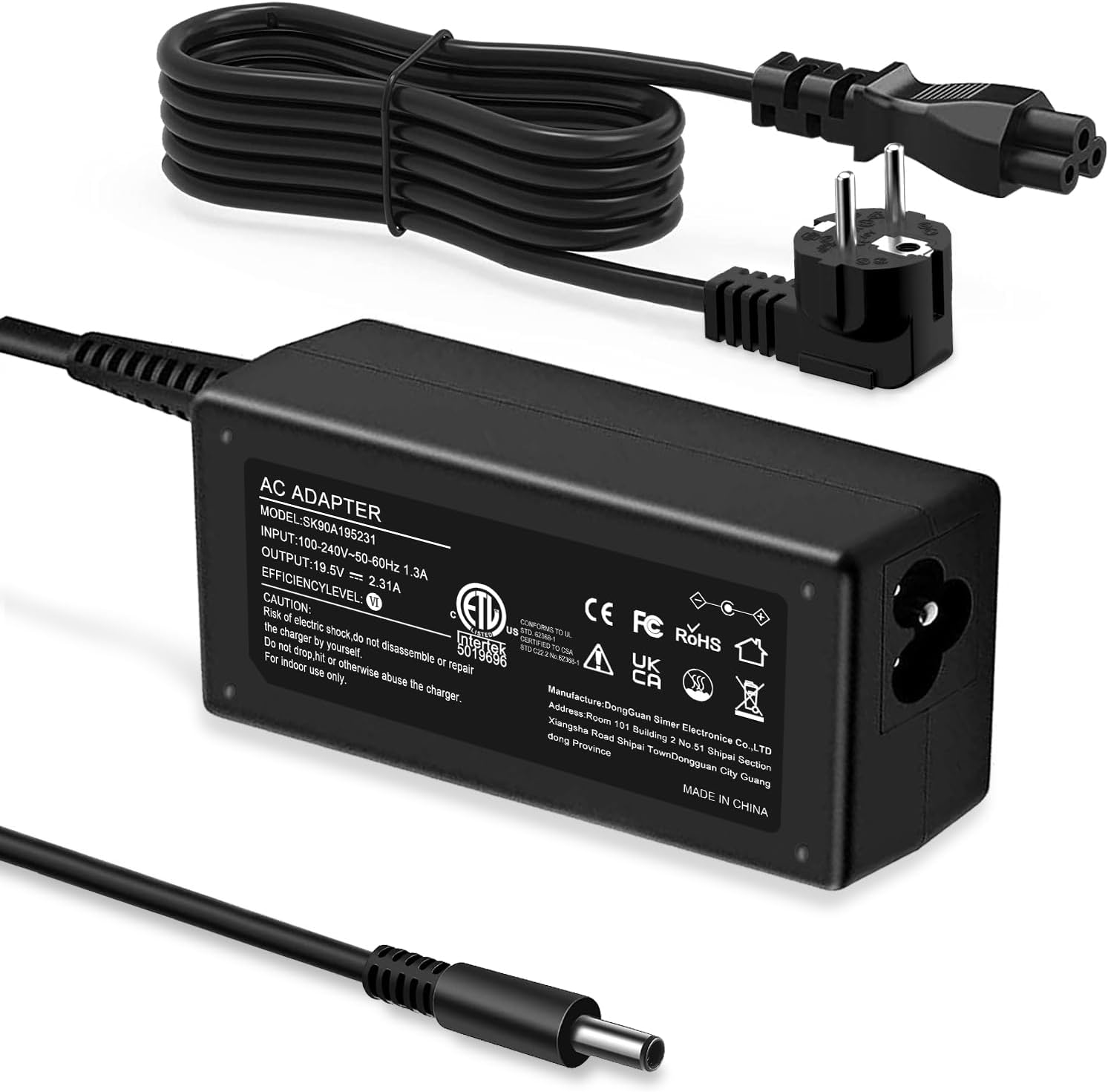 Chargeur d'ordinateur Portable 45W, 19.5V 2.31A pour Dell Inspiron 11 ...
