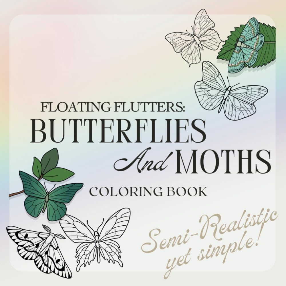 Amazon.com: Floating Flutters: Butterfly and Moth Coloring Book: Semi ...