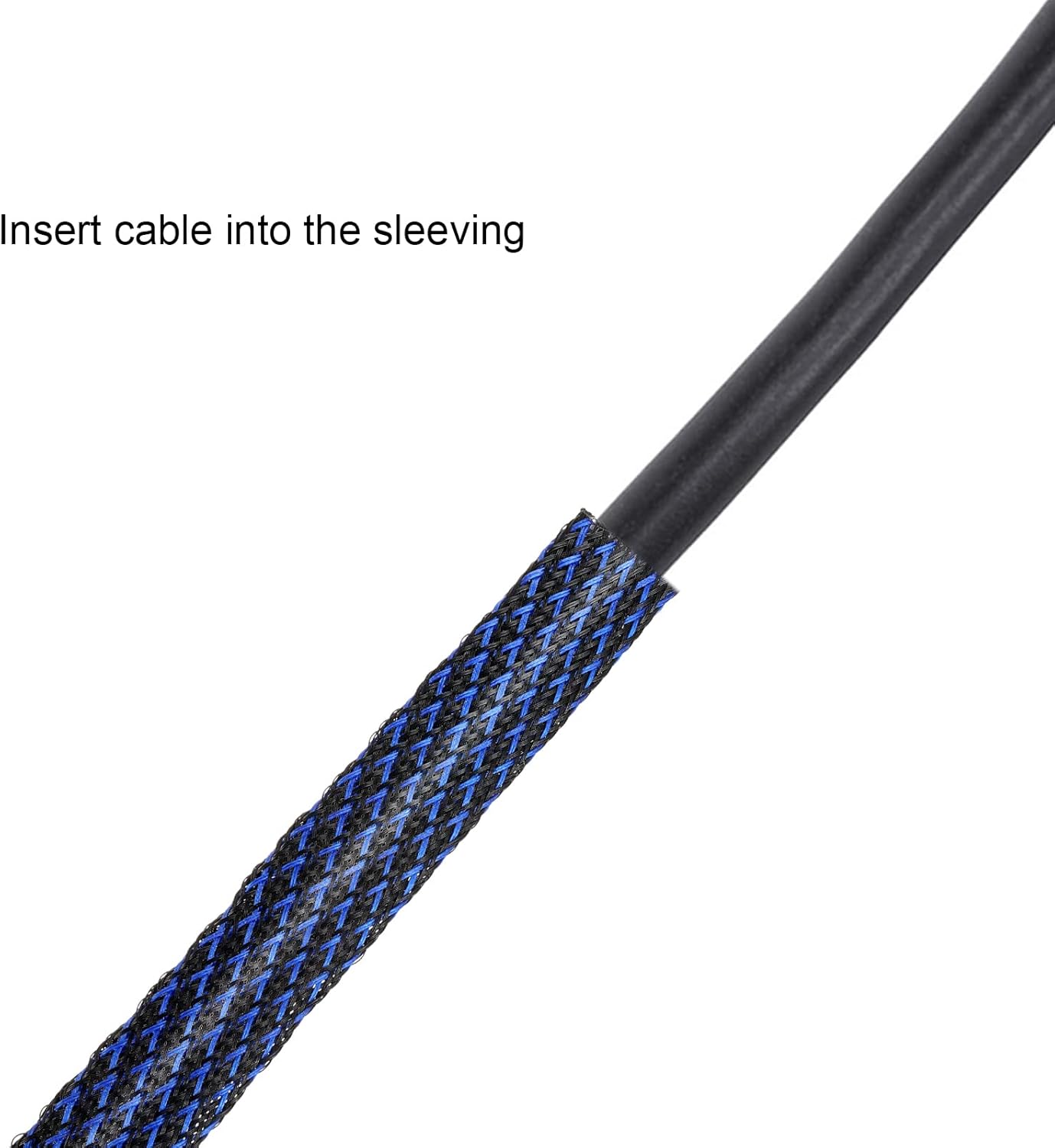 96ft Wire Loom Braided Cable Sleeve Covers Cord Management with 127 ...