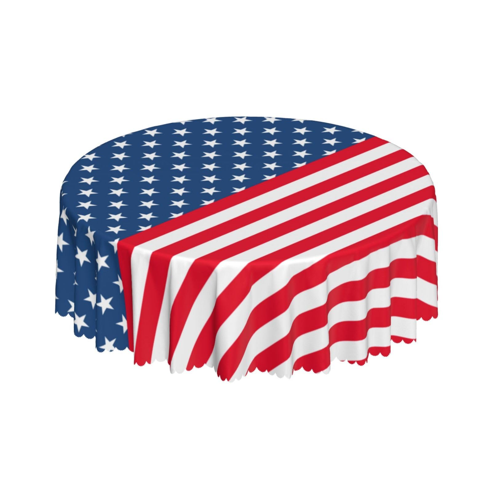 Amazon.com: Yinzaishe American Flag USA Round Tablecloth 60 Inch ...