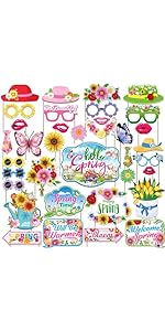 Amazon.com: 36Pcs Spring Party Decorations Photo Props, Spring ...