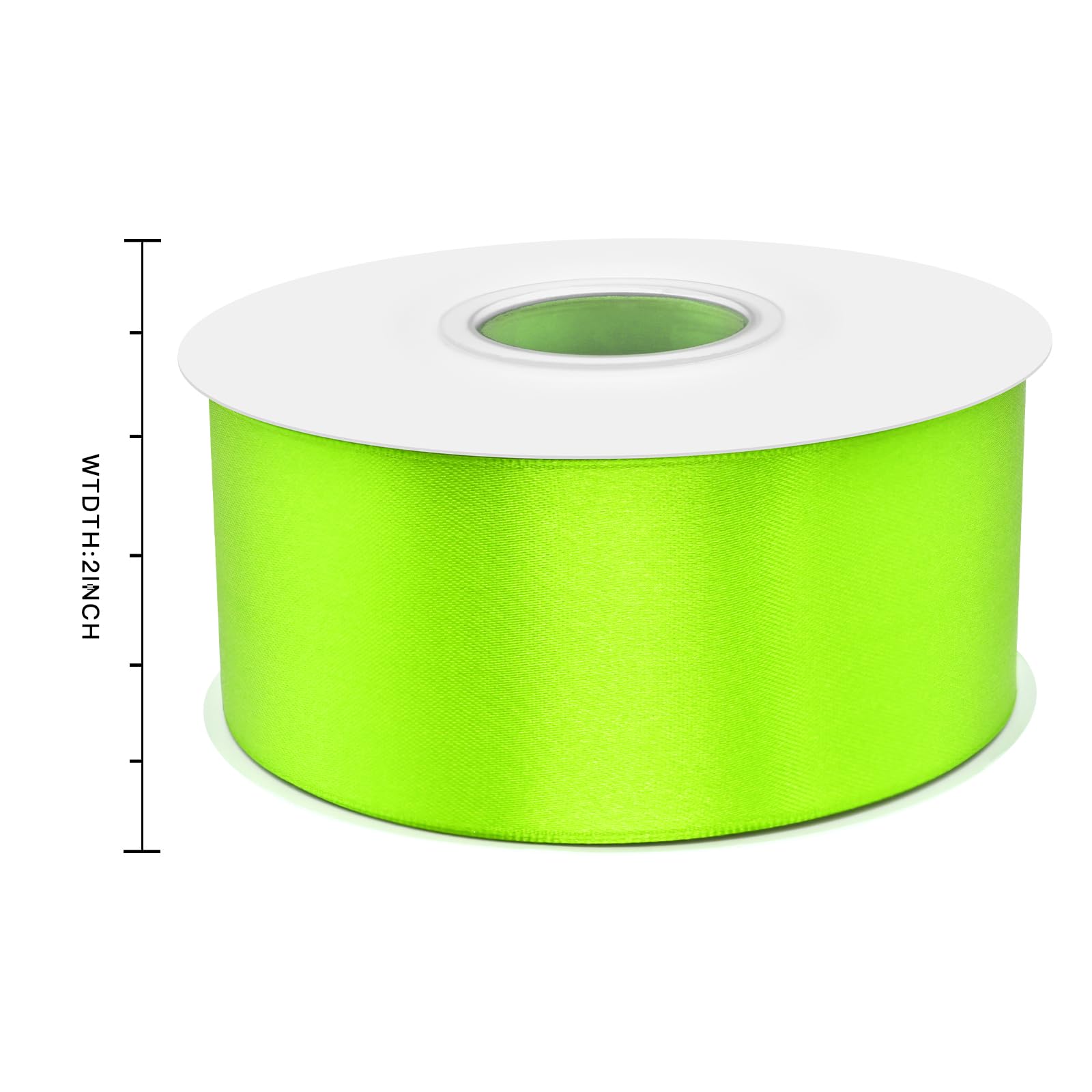 Snapklik.com : Double Face Lime Green Satin Ribbon 2 Inch X 50 Yards ...