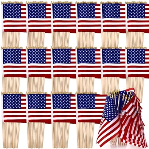 Amazon.com : Preboun 400 PCS American Flag Bulk, 8 x 12 Inches Small US ...
