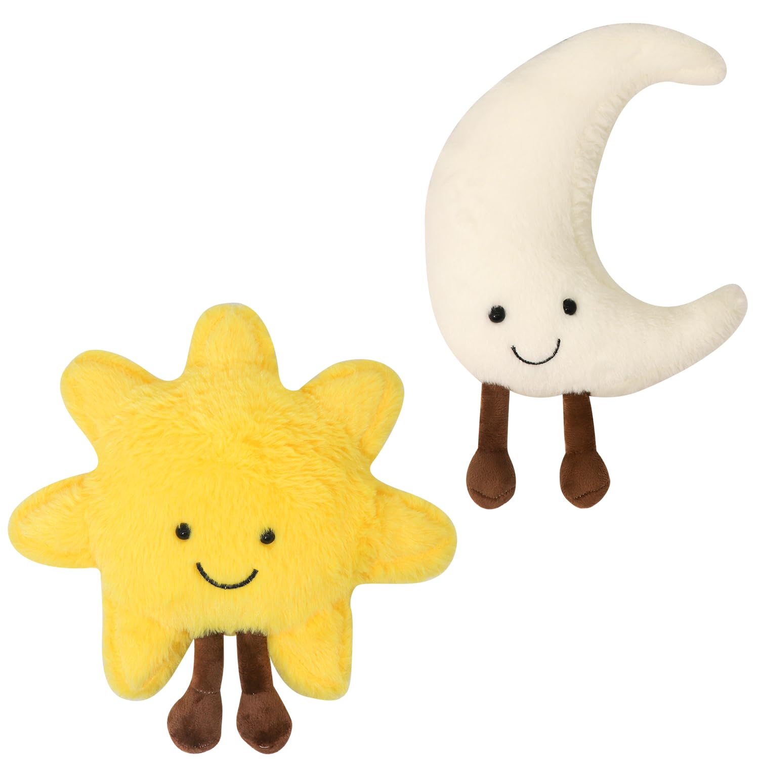 Amazon.com: 12" Lovely Smiling Yellow Sun and Moon Plush,Soft Filled ...