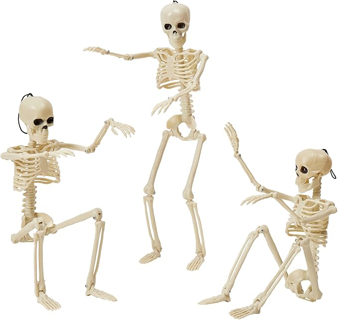 Amazon.com: HXRYAGi 16" Full Body Adjustable Halloween Skeleton, 3 Pack ...