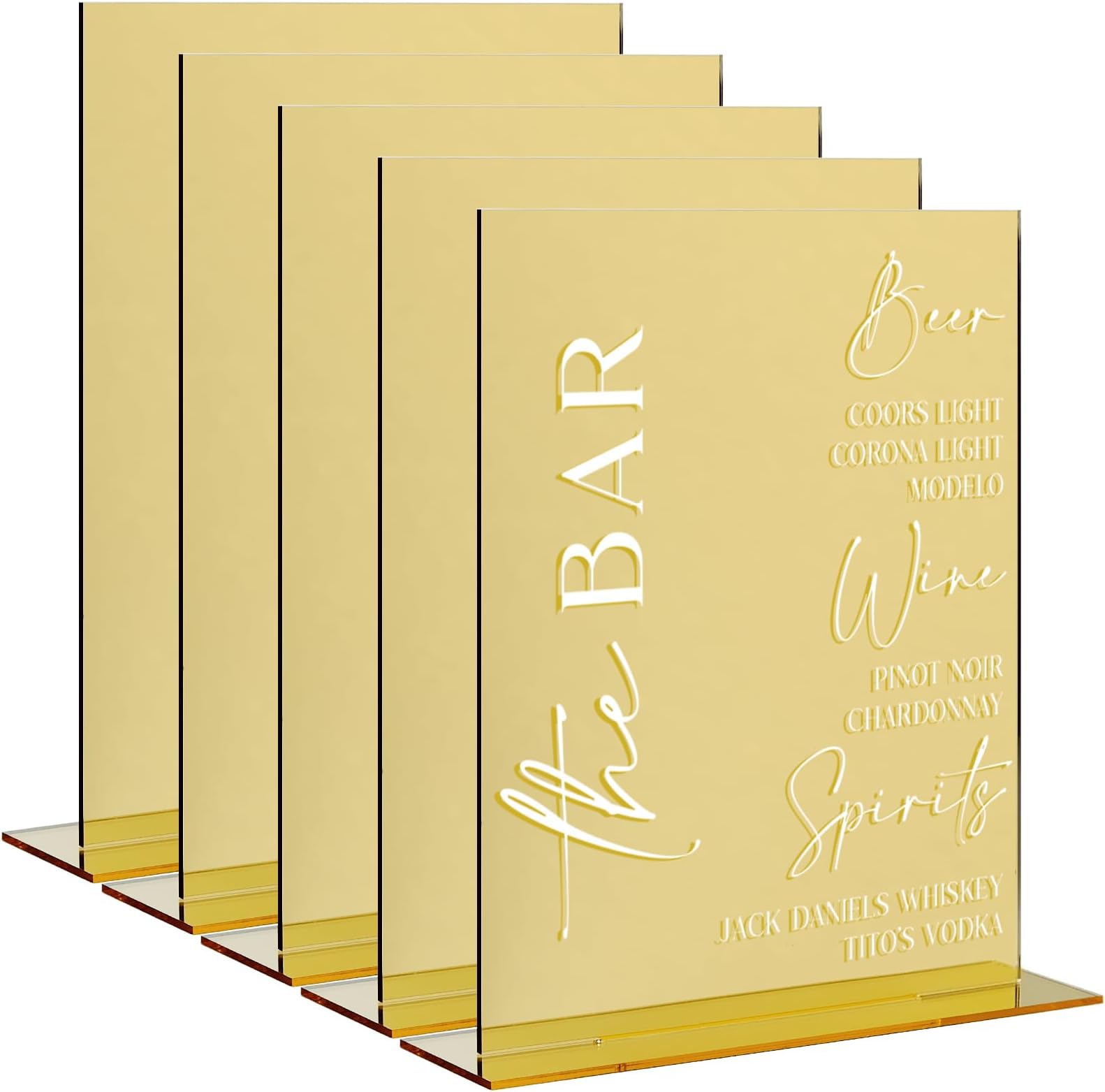 Amazon.com: JINMURY 8x10 Inch Gold Acrylic Sign with Stand | 5 Pack ...