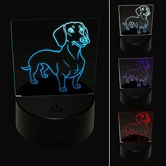 Sniggle Sloth Devoted Dachshund Wiener Pet Dog 3D Illusion LED Night ...